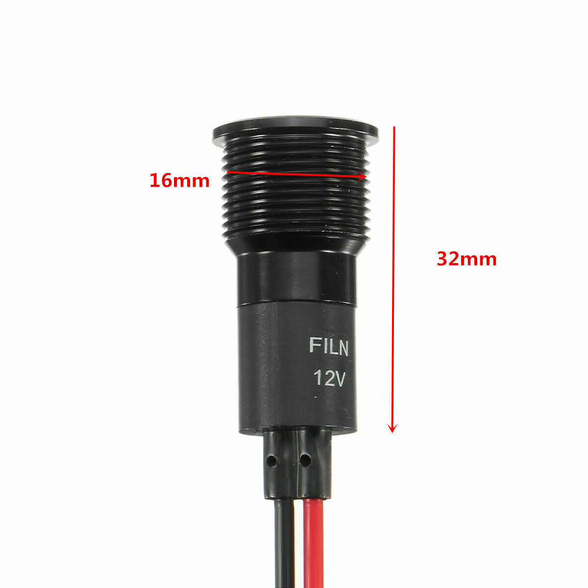 LED Dash Dashboard Panel Indicator Light bulb Warning Pilot Lamp 16MM ...