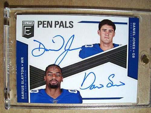 2019 Daniel Jones Darius Slayton Donruss Elite Pen Pals Dual Autograph ...