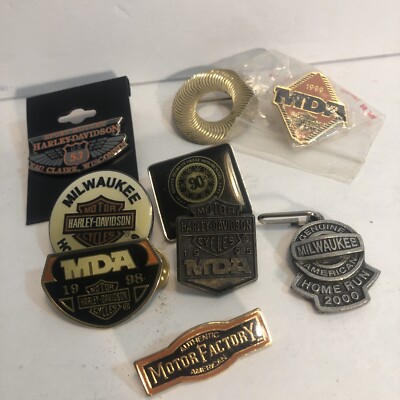 Vintage Lot Of Harley Davidson Motorcycle HOG Ride Vest Pins | eBay