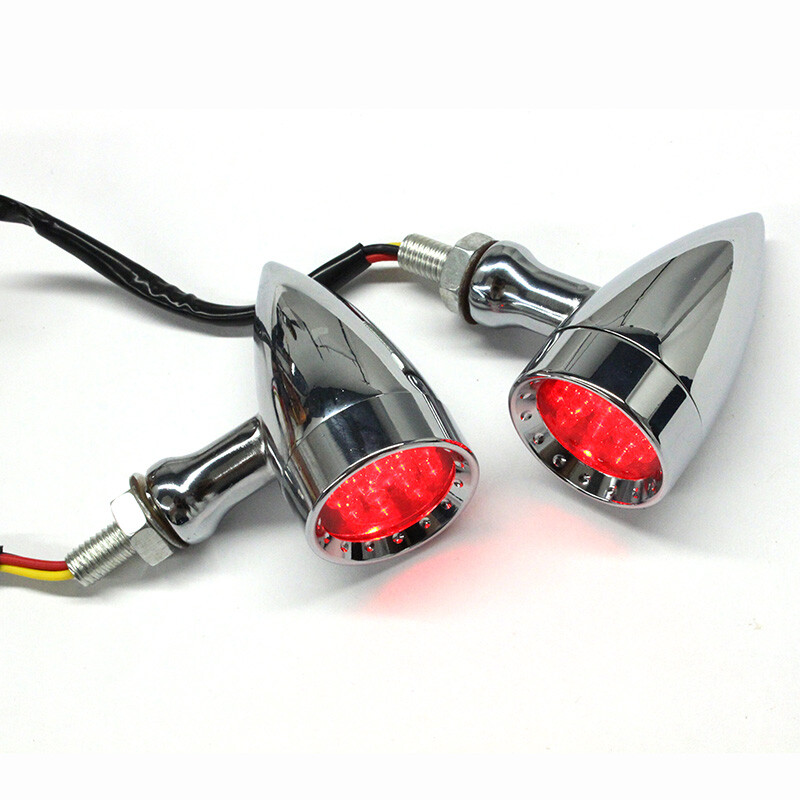 For Harley Sportster Motorcycle Bullet LED Turn Signals 2x Red 2x Amber ...