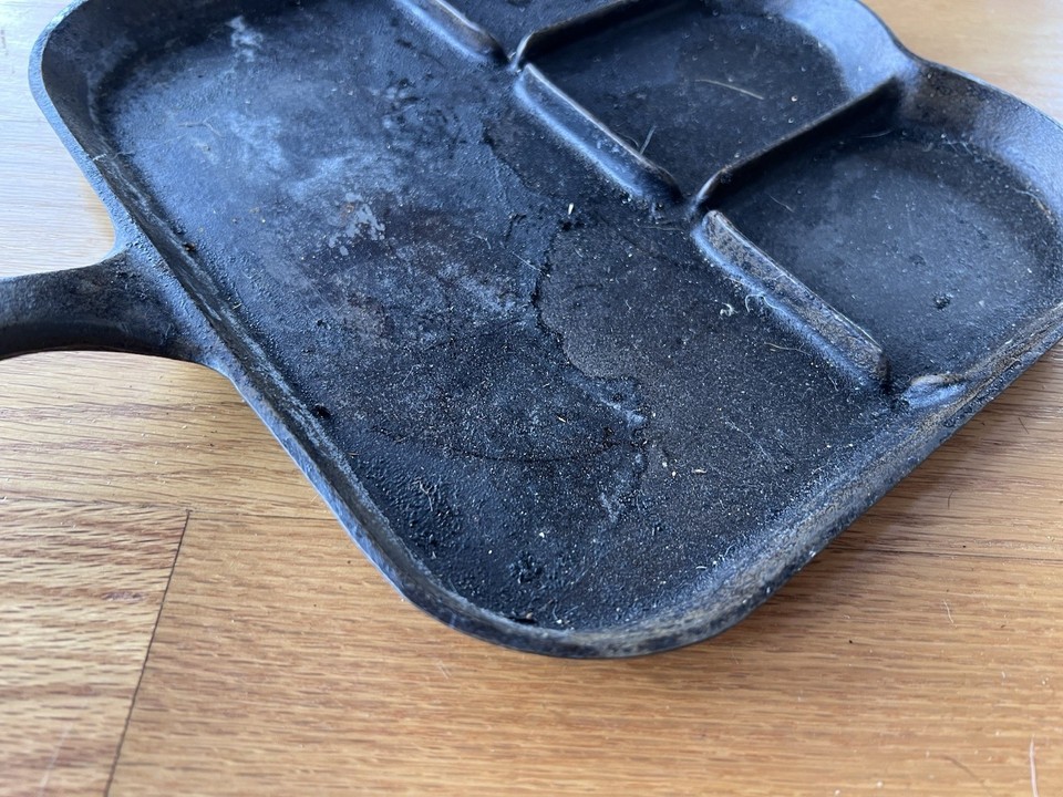 Vtg Cast Iron Skillet square breakfast blackhawk western foundry Bacon ...