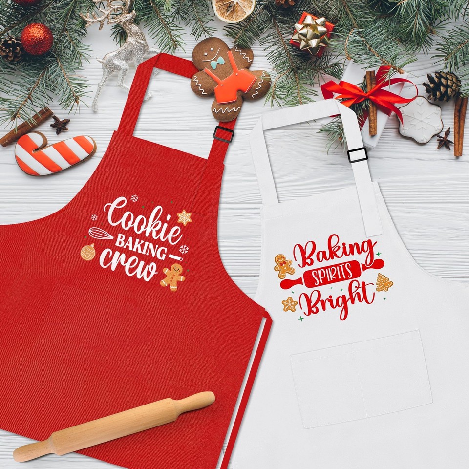 Christmas Matching Aprons for Couples, 2Pcs Standard, Red White | eBay UK