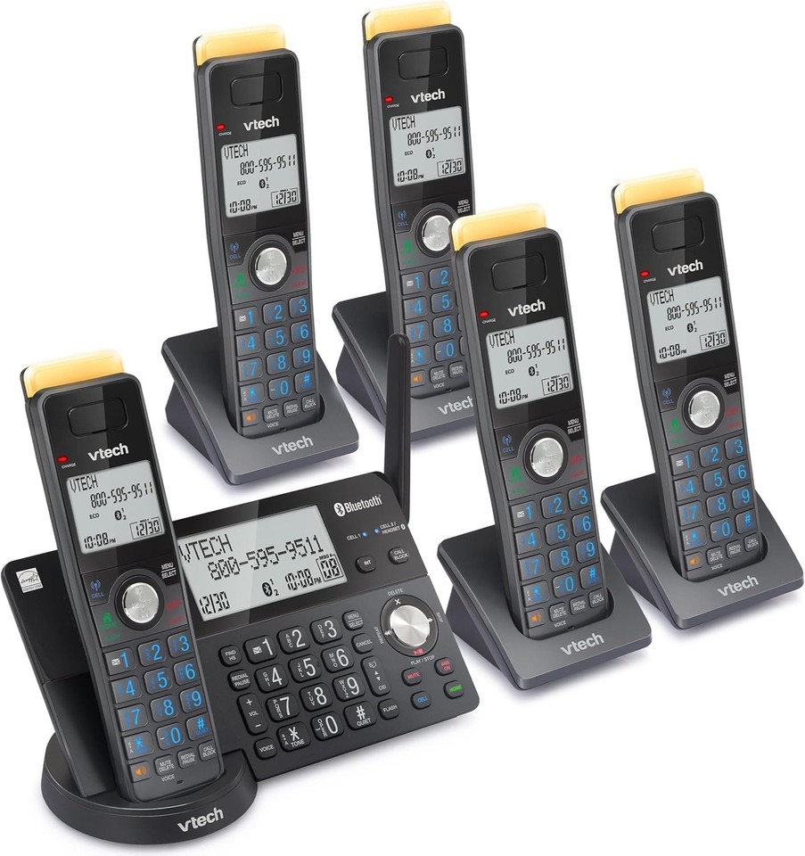 VTech Cordless Phone Answering Machine Bluetooth 5 Handset Long Range ...