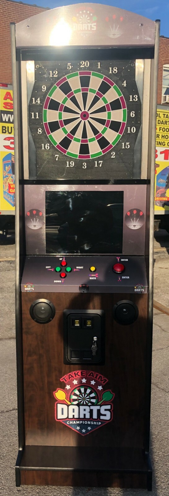 Take Aim Coin Op Dart Board With Internet for commercial & home, wood ...