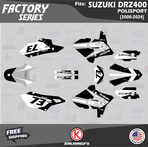 Graphics Kit for Suzuki DRZ400 Polisport Restyle (2000-2024) Factory ...