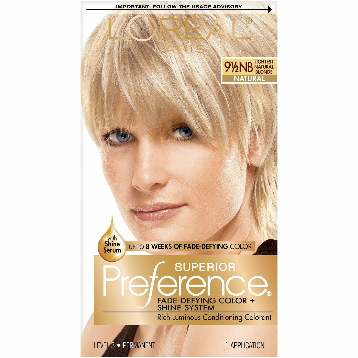 Loreal Superior Preference Hair Color 9.5NB Lightest Natural Blonde 1 ...