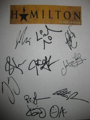 Hamilton Signed Broadway Musical Script X11 JavierMunoz Lin-Manuel ...