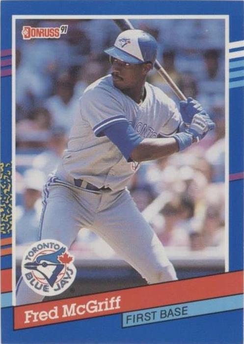 1991 Donruss - Fred McGriff #261 2 White Stripes on Right Border for ...