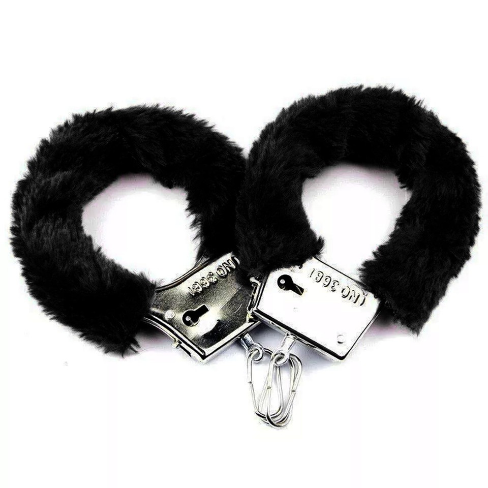 Fluffy Furry Handcuffs Hen Night Stag Party Props Fancy Dress Police ...
