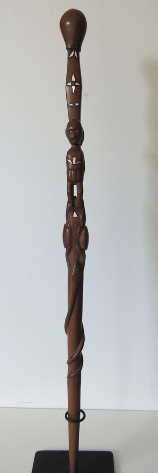 SOLOMON ISLANDS - RARE - FIGURATIVE STAFF - SHELL INLAY | eBay