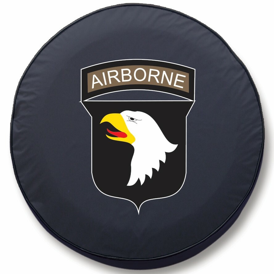 Army Airborne Tire Cover on Black Vinyl - Optional Camera Port | eBay