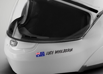 2x Helmet Driver Name stickers with flags race rally car Bike decal ...