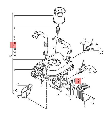 Genuine Repair Kit for Coolant Connectors Straight 03L198807A for sale ...