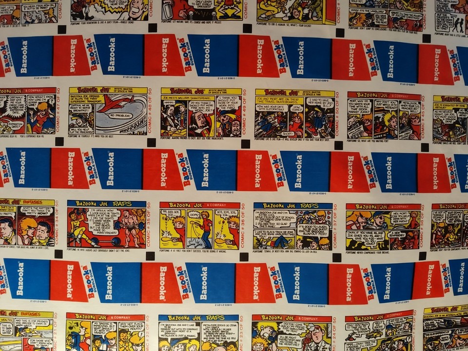 Rare 1983 Bubble Gum Wrappers Comics Topps Bazooka Joe Uncut Sheet 1 To ...