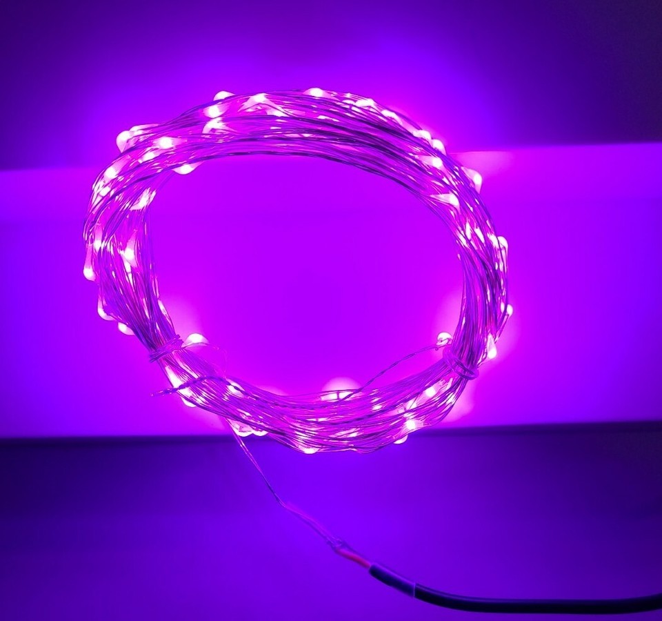 32ft Copper Wire Fairy String Lights, purple ,12V DC, Party Christmas ...