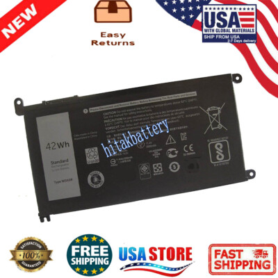 42Wh WDX0R Battery For Inspiron 13 5368 5378 7368 7378 3CRH3 T2JX4 ...