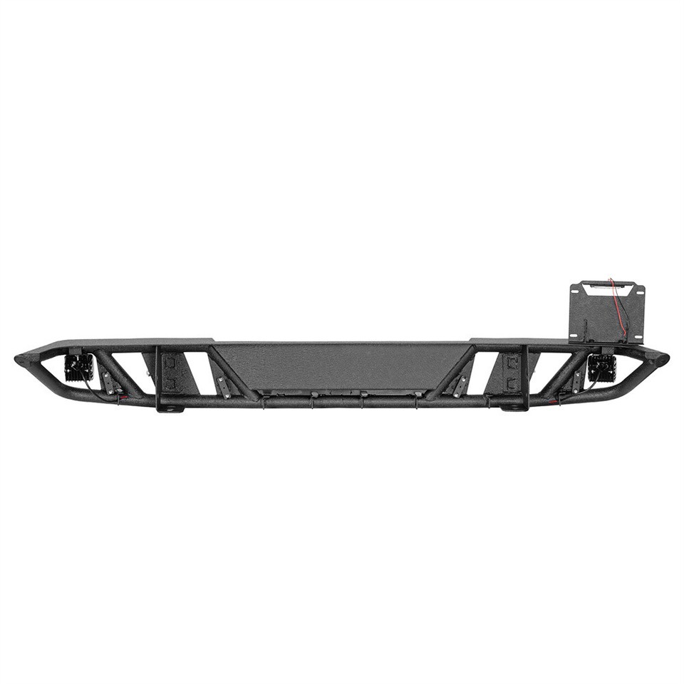 Textured Rear Bumper w/2" Hitch Receiver & LED Lights For Jeep Wrangler ...
