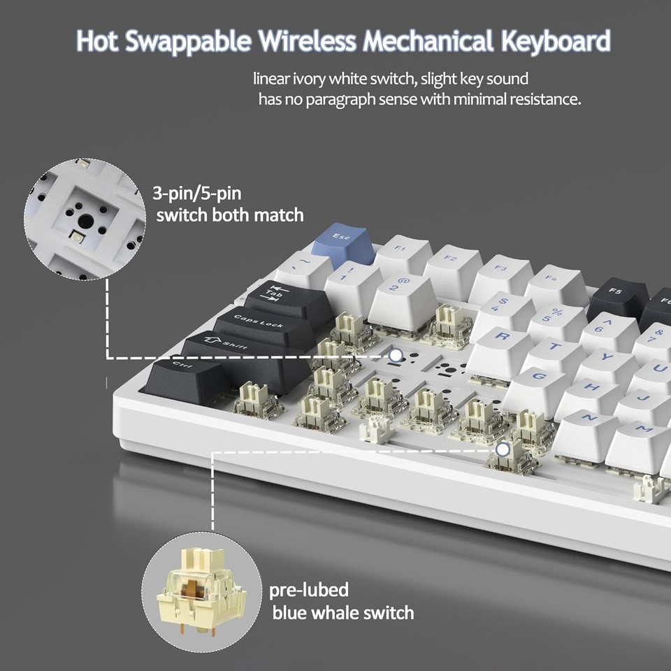 MageGee Light87 Wireless Mechanical Keyboard Custom Keyboard BoxC | eBay