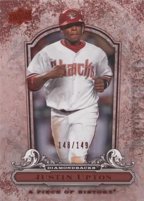 2008 Upper Deck A Piece of History - Justin Upton #3 Red /149 for sale ...