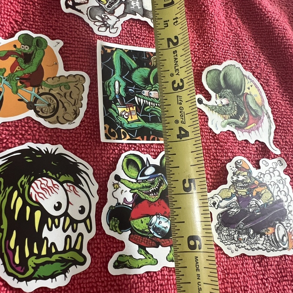 🔥 7 Rat Fink Mouse Ed Big Daddy Roth Hot Rod Art Vinyl Decal Sticker ...