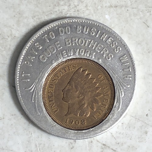 1908 Encased Indian Cent Gude Brothers New York | eBay