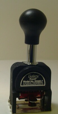 Vintage Bates Royall Automatic Metal Numbering Machine Numeroteur Model ...