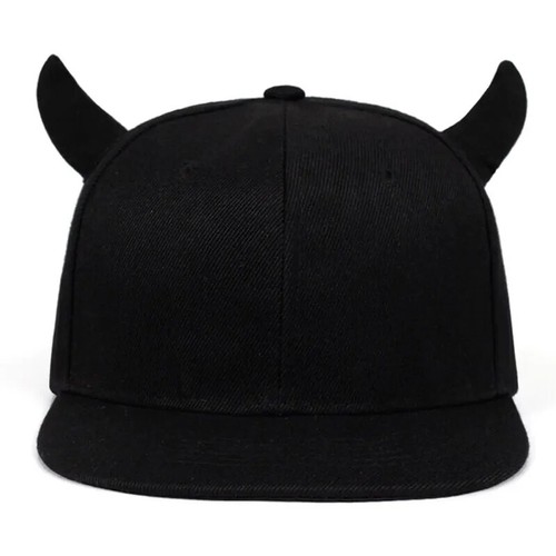 Demon Horns Baseball Cap Halloween Rock Devil Funny Hats Devil Snap ...