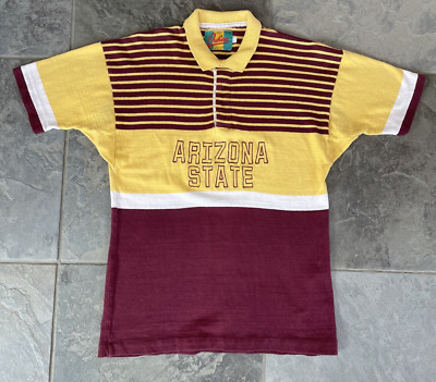 Vintage Dehen Arizona State University Polo Shirt Striped Embroidered ...