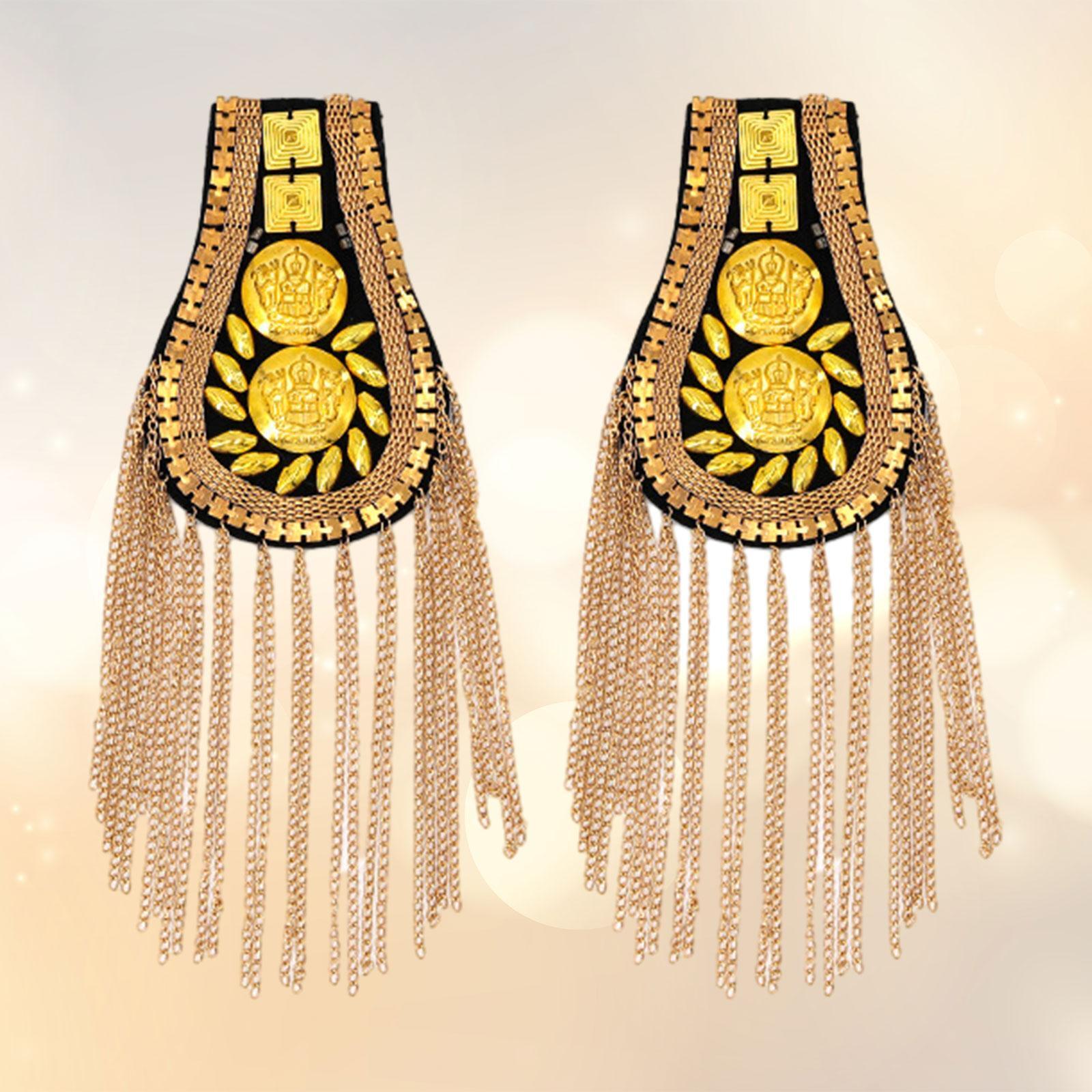 Metal Tassel Link Chain Epaulet Punk Pack of 2 for Cosplay Suit | eBay