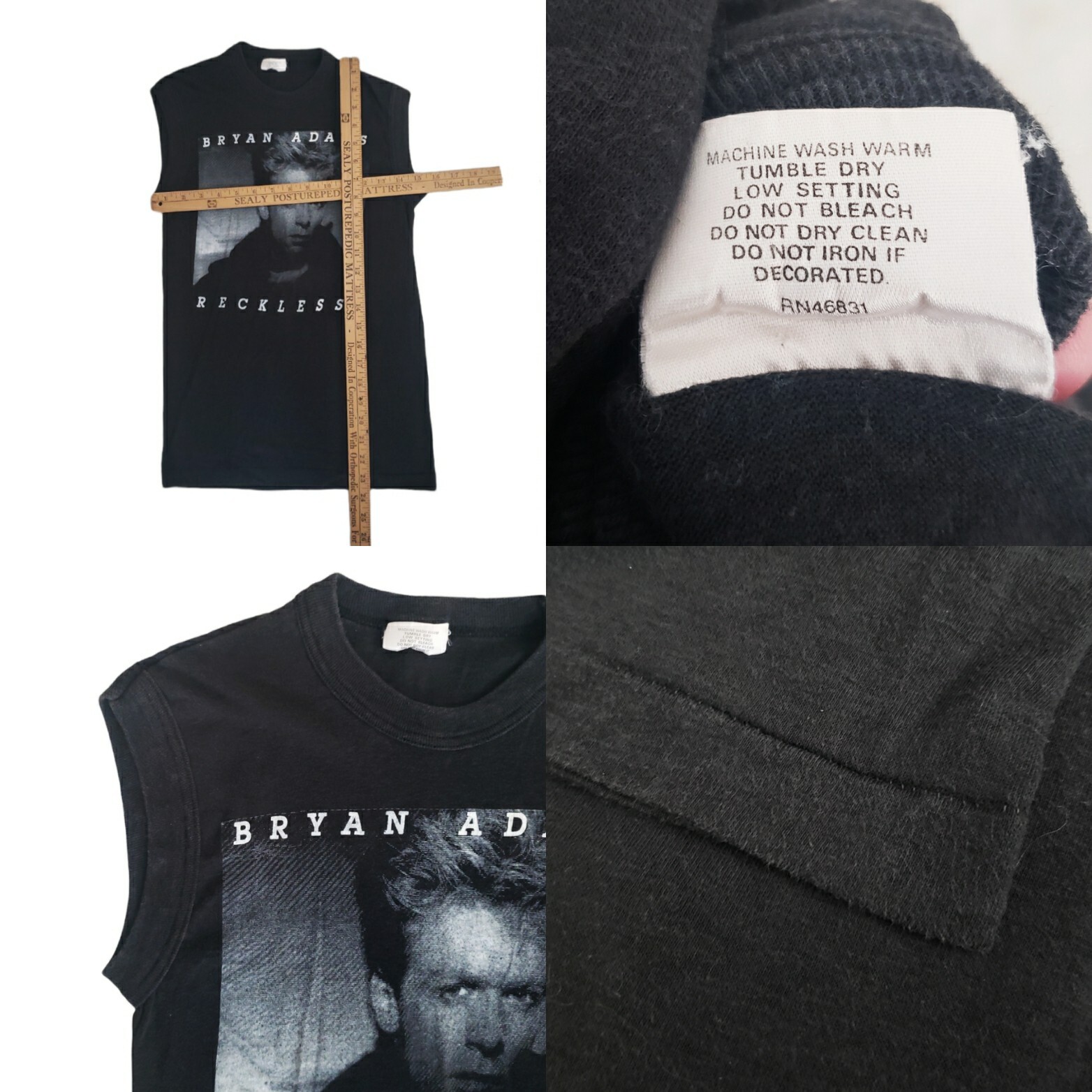 Rare VTG 80s Bryan Adams Reckless Tour Concert Tank T… - Gem