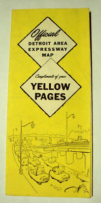 Vintage Official Detroit Area Expressway Map Yellow Pages Michigan MI ...