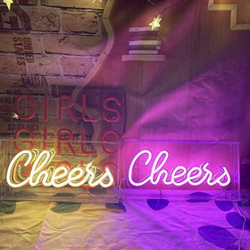 Cheers Neon Sign LED Decorative Light Sign USB Light Box Neon Letters ...