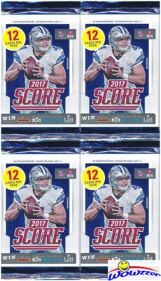 (4) 2017 Score Football HUGE Factory Sealed Retail Packs-48 Cards ...
