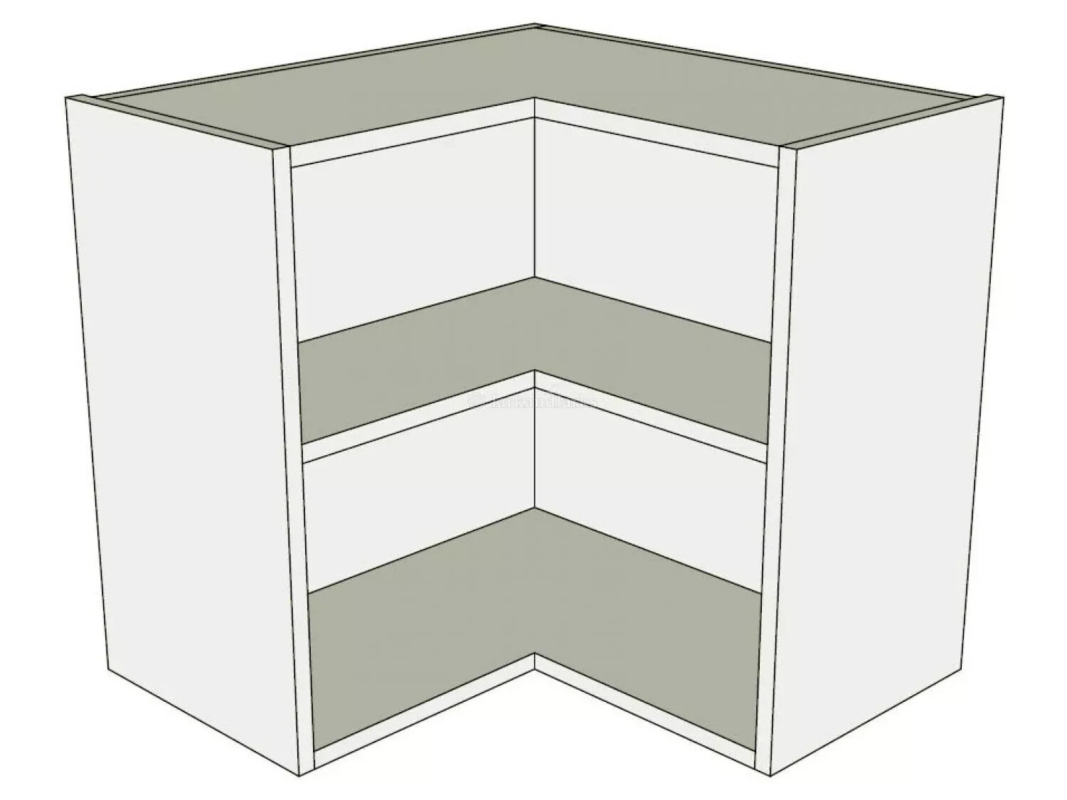 Homebase Plain White Corner Wall Unit Cabinet Carcass - 635mm (Tall ...