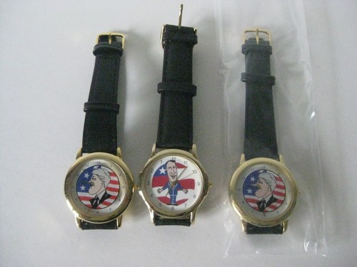 3 Bill Clinton Watch w/ Growing Nose Al Gore New never used Wristwatch ...