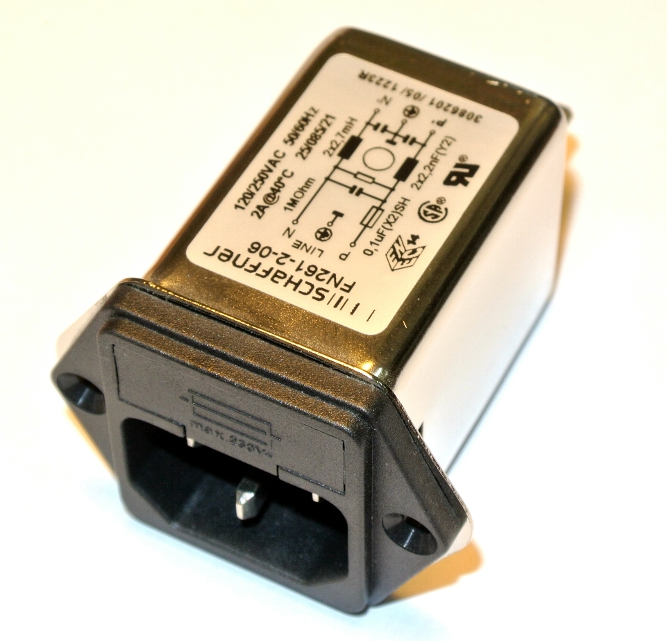 FN261-2-06 connector for AC power supply female male 2A SCHAFFNER for ...