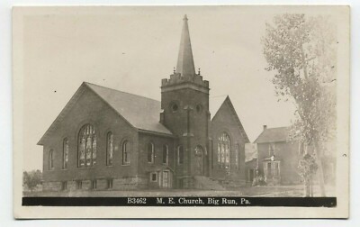 PA ~ RPPC Methodist Church BIG RUN Pennsylvania c1910 Jefferson County ...