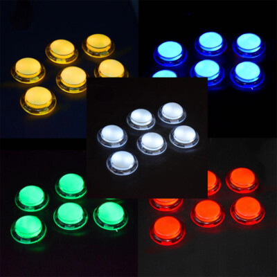 10PCS LED lit Arcade Push Buttons MAME Multicade 5V 30MM LED PUSH ...
