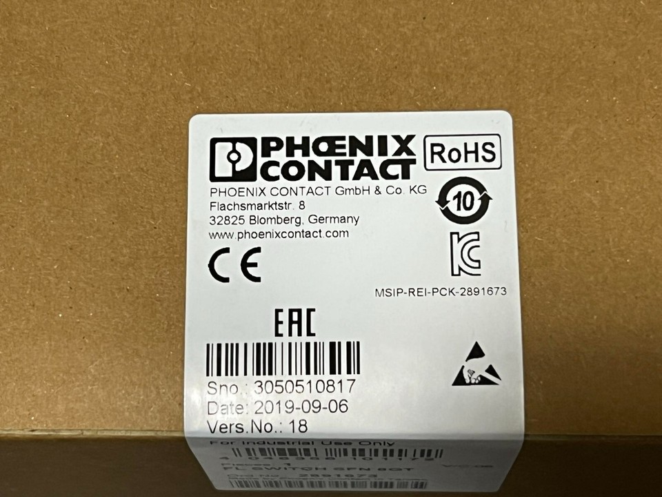PHOENIX CONTACT SWITCH FL SFN 8GT DIN Industrial Gigabit Ethernet 8 ...