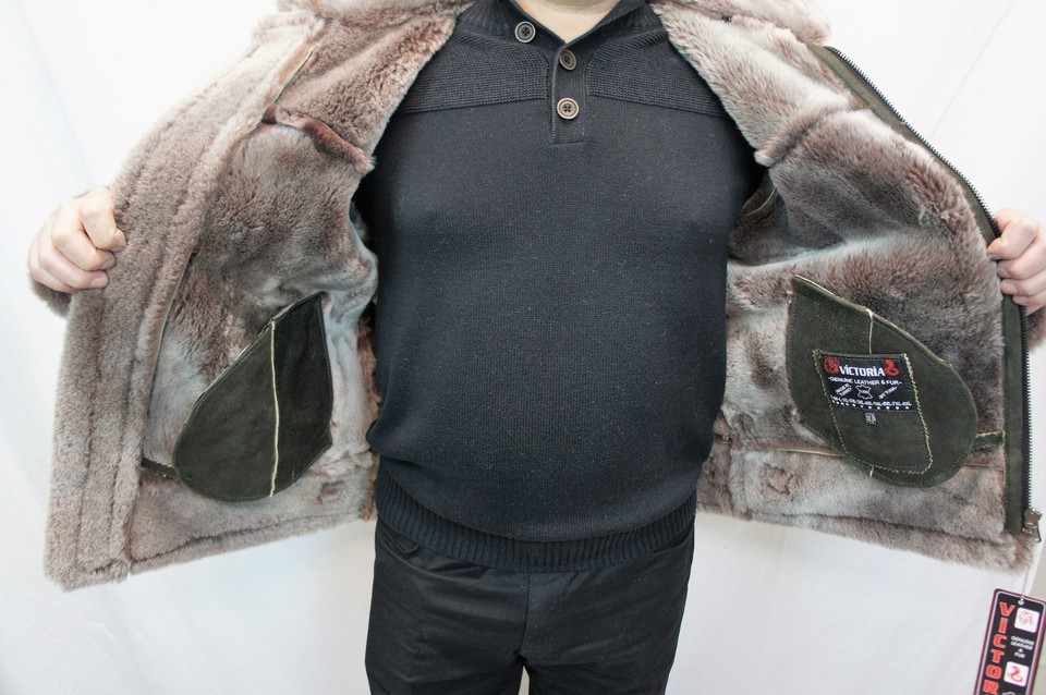 B3 Military Flight Men 100% Real Sheepskin Shearling Leather Bomber ...