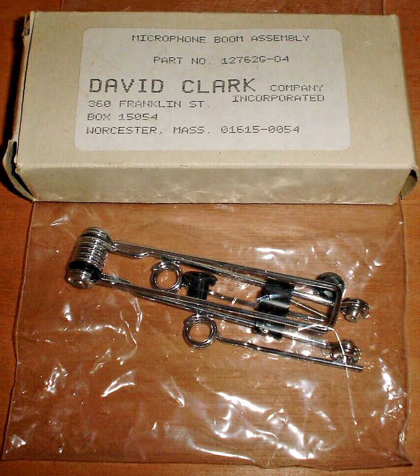 David Clark Microphone Mic Boom Assembly P/N 12762G-04 NOS | eBay