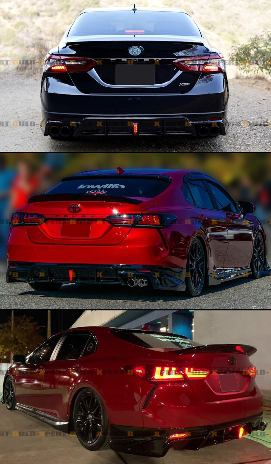 YOFER V1 LED GLOSS BLACK REAR BUMPER DIFFUSER FOR 2018-2024 TOYOTA ...