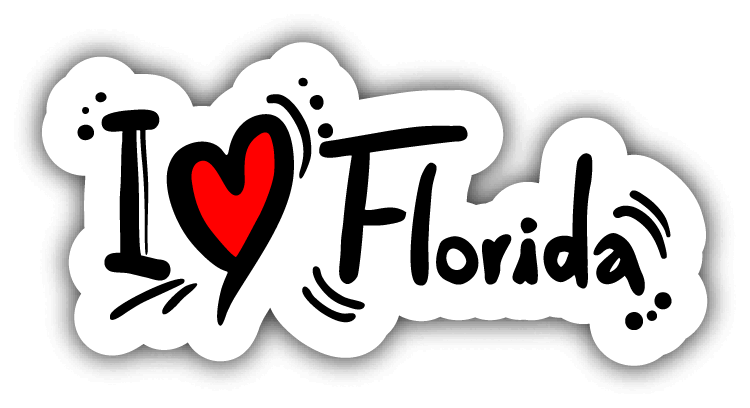 I Love Florida Travel Slogan Car Bumper Sticker Decal | eBay