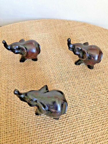 Mini Dark Brown Resin Elephants Set of 9 for projects, functions, decor ...