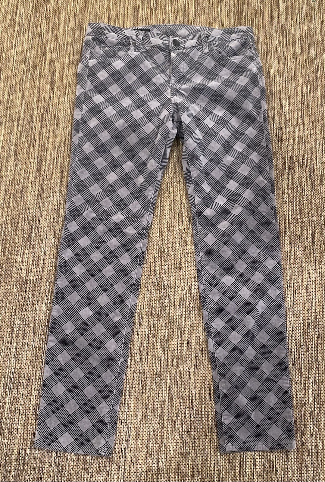 Kut From The Kloth Pants Womens Sz 12 Gray/Black Corduroy Mid Rise ...
