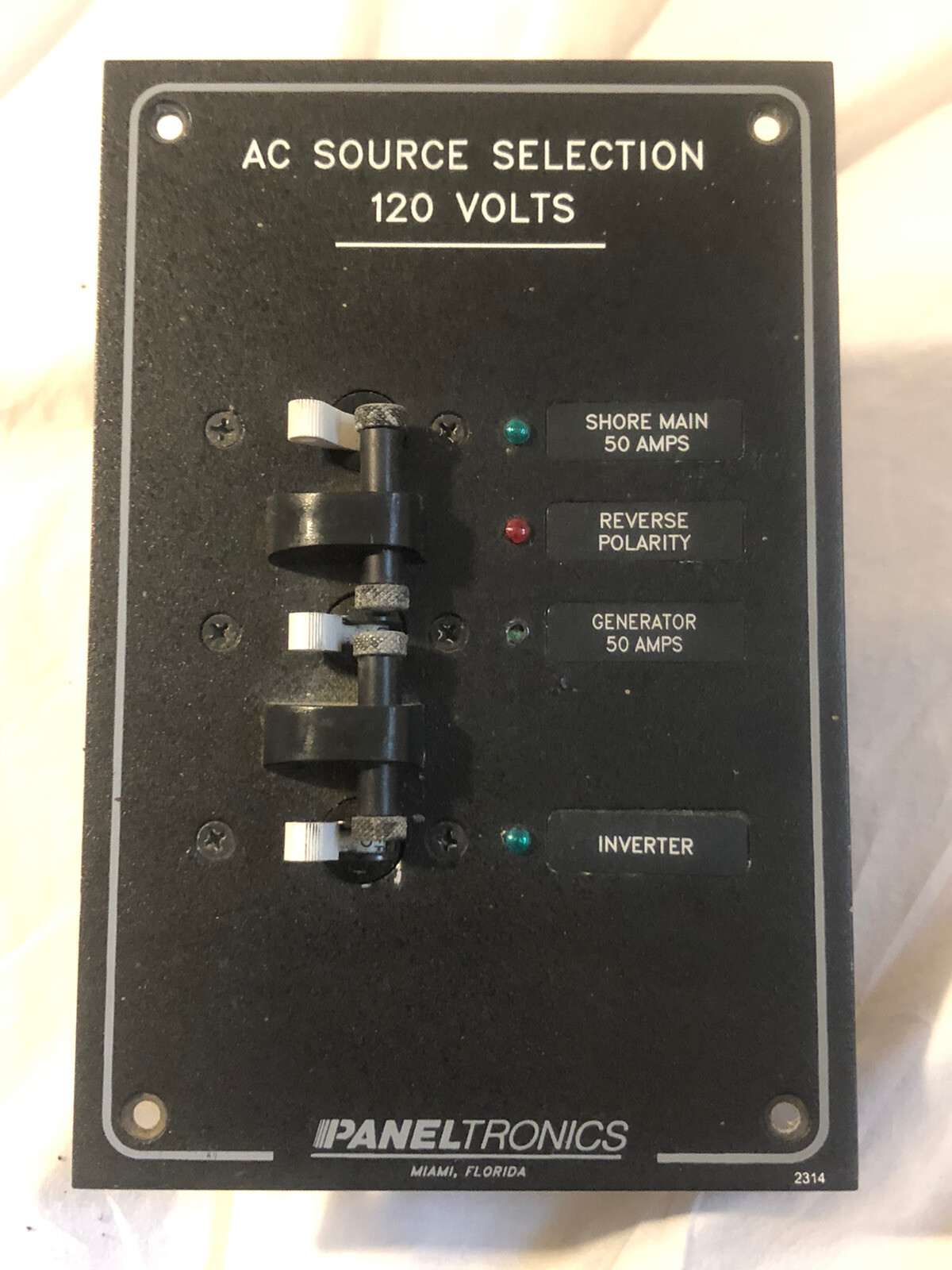 Paneltronics AC Source Selection Panel 120 V | Paneltronics
