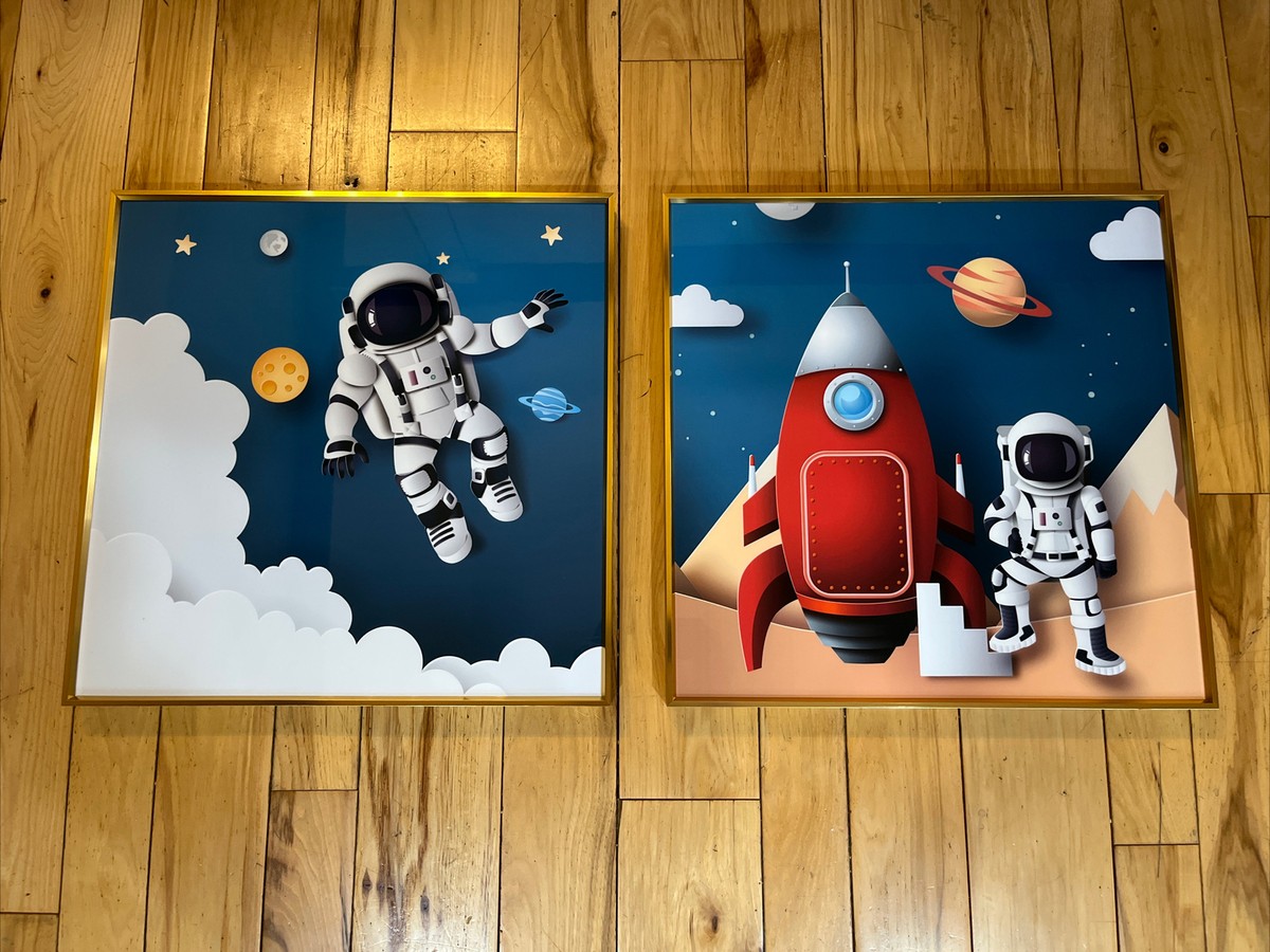 Astronaut Painting Stupell Industries Vintage Astronaut Portrait Retro