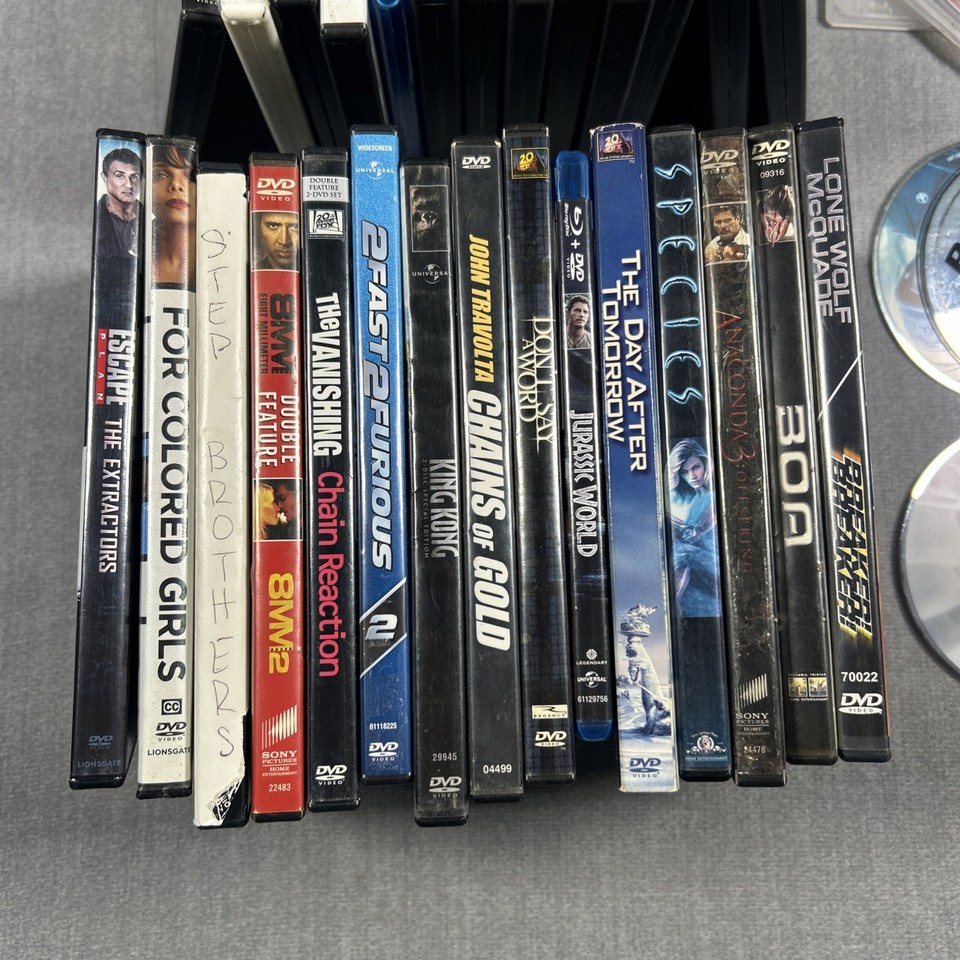 Lot of 50+ Used DVDs Blu Ray- Action What is Pictured Is The Actual Lot ...