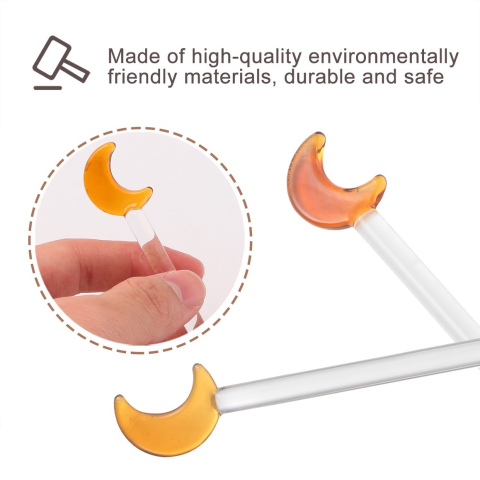 5pcs Clear Swizzle Stick Glass Mixer Portable Mixing Stick Creative ...