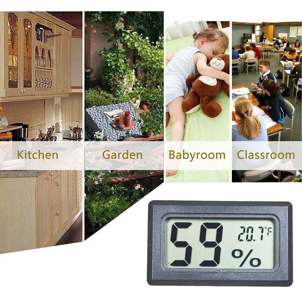 Digital LCD Indoor Outdoor Thermometer Hygrometer Temperature Humidity ...